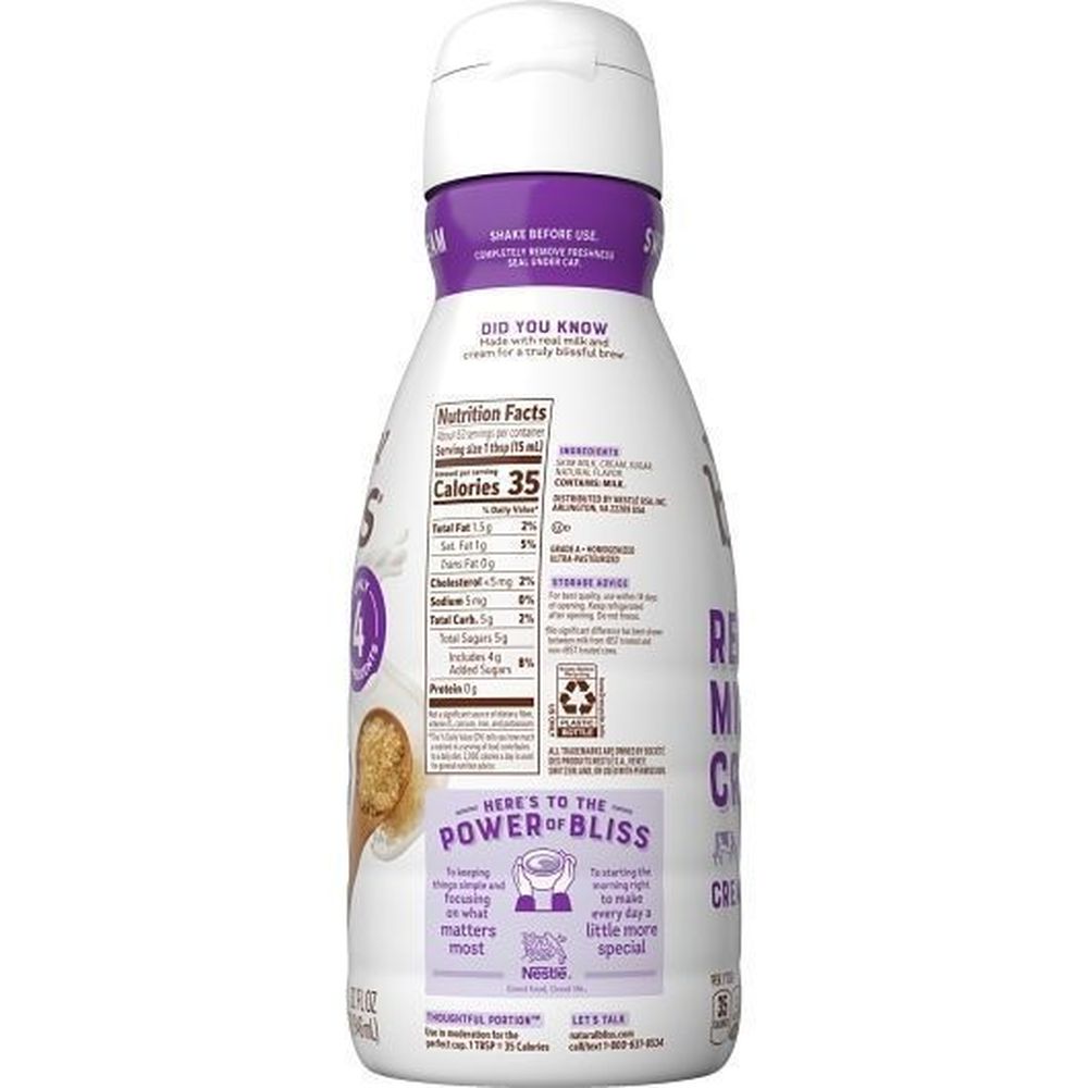 Coffee-Mate Natural Bliss Sweet Cream Flavor Coffee Creamer, 32 Fluid ...