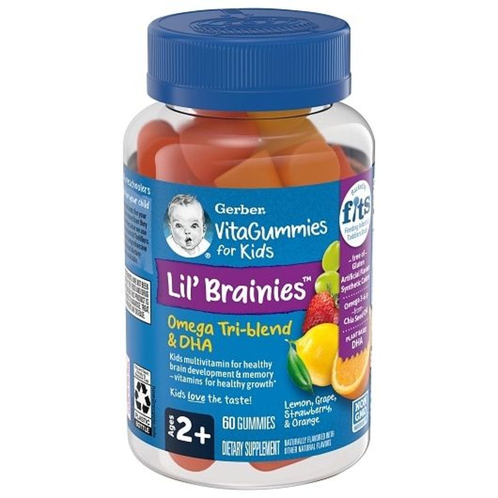 Gerber Lil Brainies Vitamin Omega Gummies, 5.291 Ounce -- 12 per case