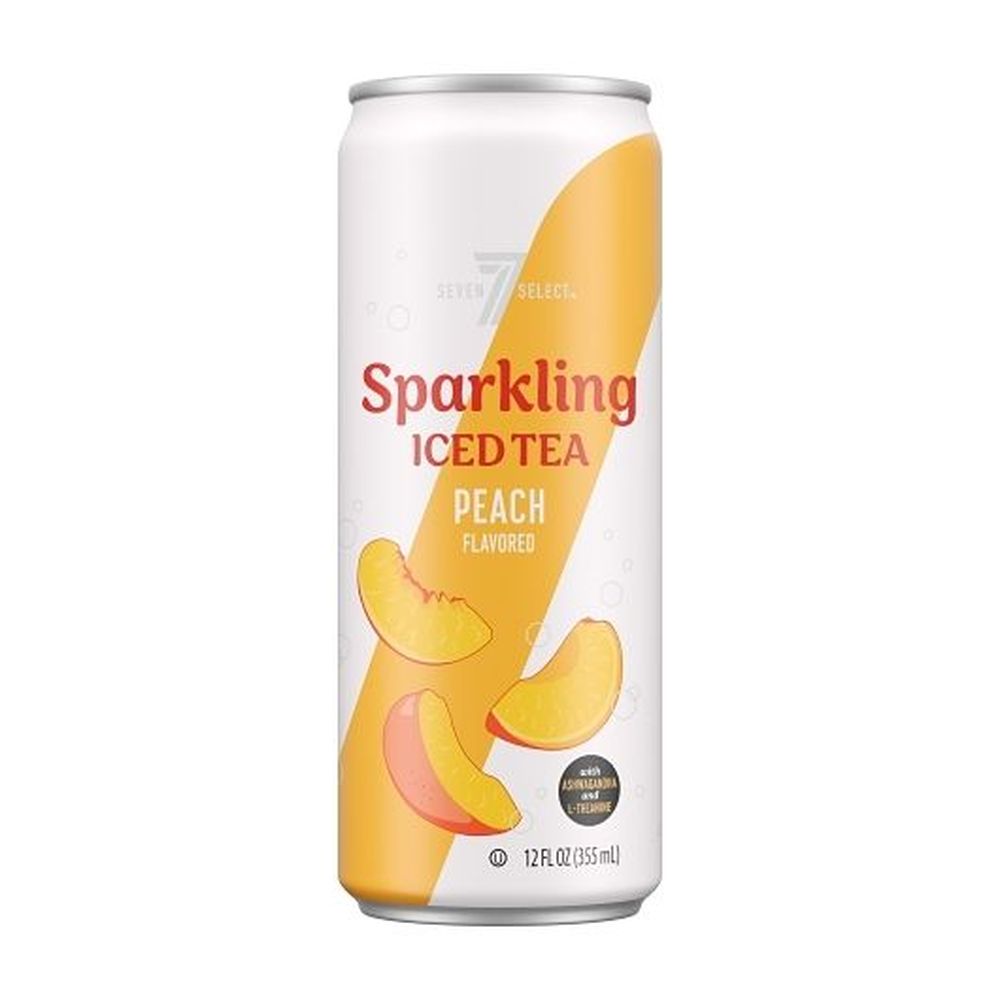 7 Select Peach Sparkling Iced Tea, 12 Ounce - 24 per case