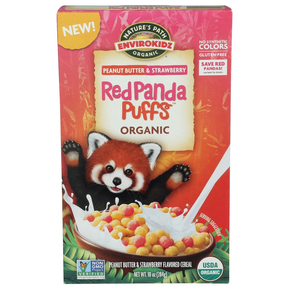Natures Path Organic Peanut Butter and Strawberry Red Panda Puffs ...