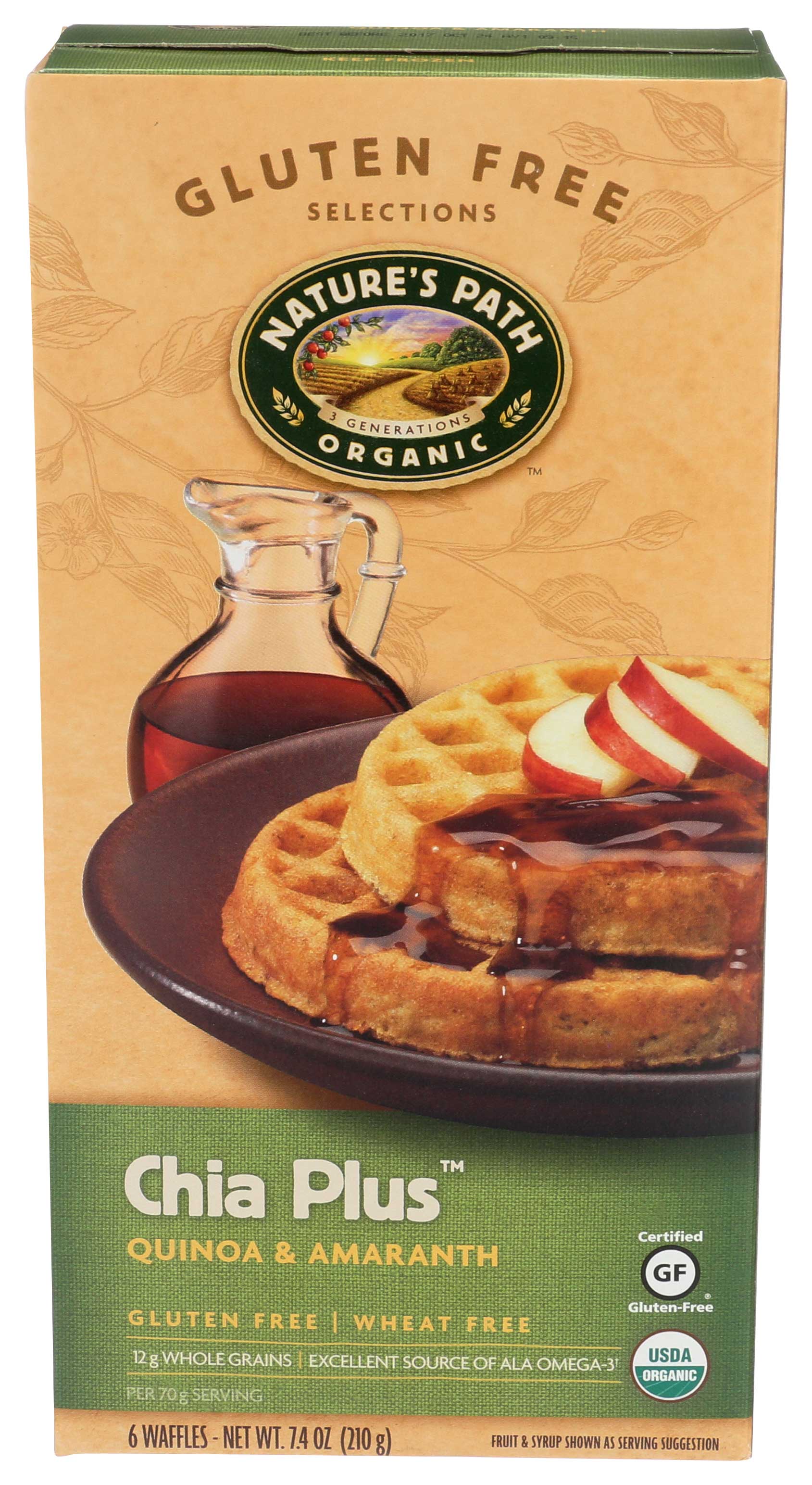 Natures Path Organic Chia Plus Frozen Waffles Case | FoodServiceDirect