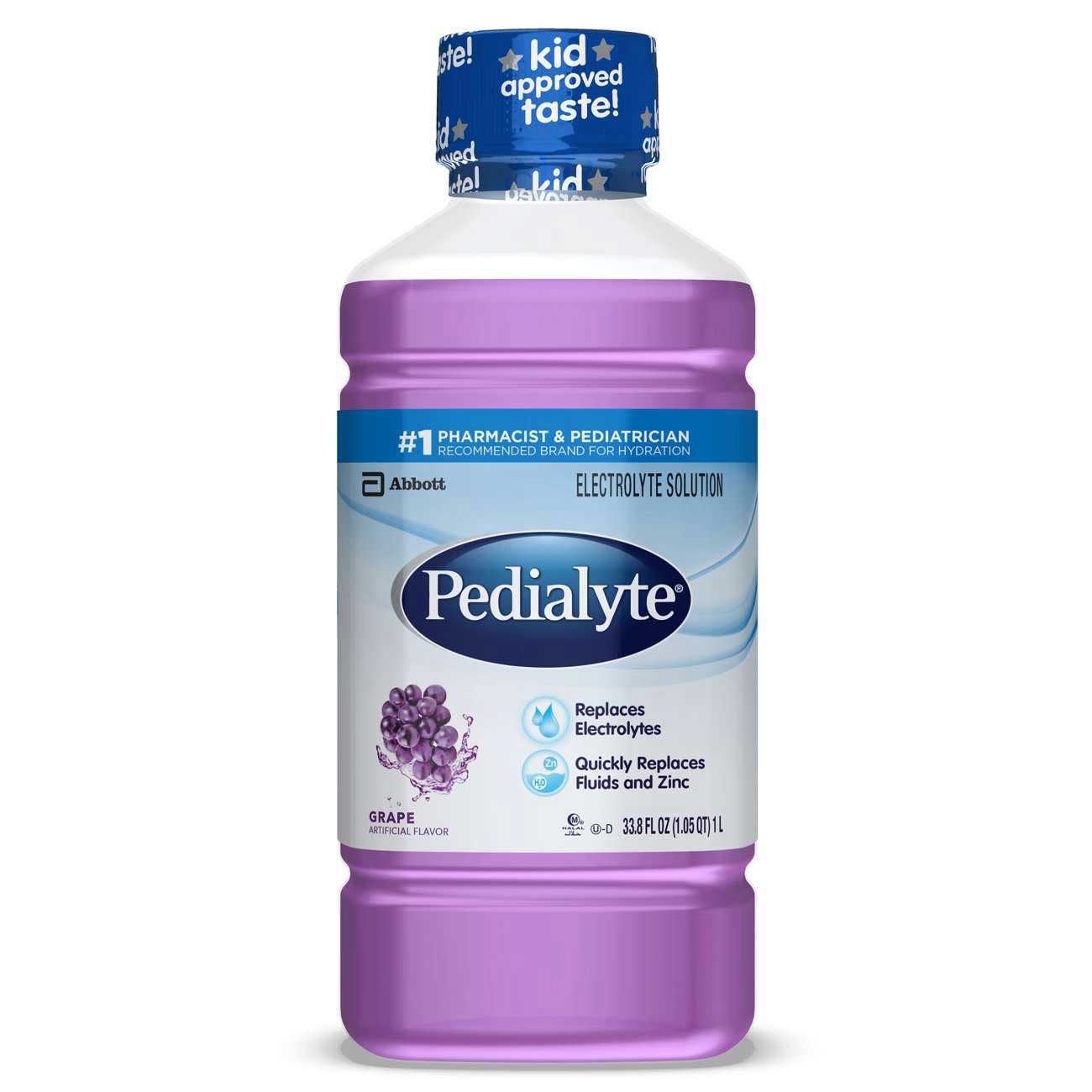 Pedialyte Mixed Fruit / Grape Electrolyte Solution, 1 Liter Bottle ...