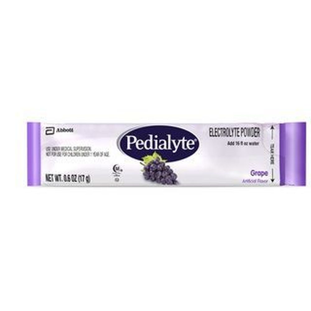 Pedialyte Grape Electrolyte Powder Packet, 0.6 Ounce -- 36 per case