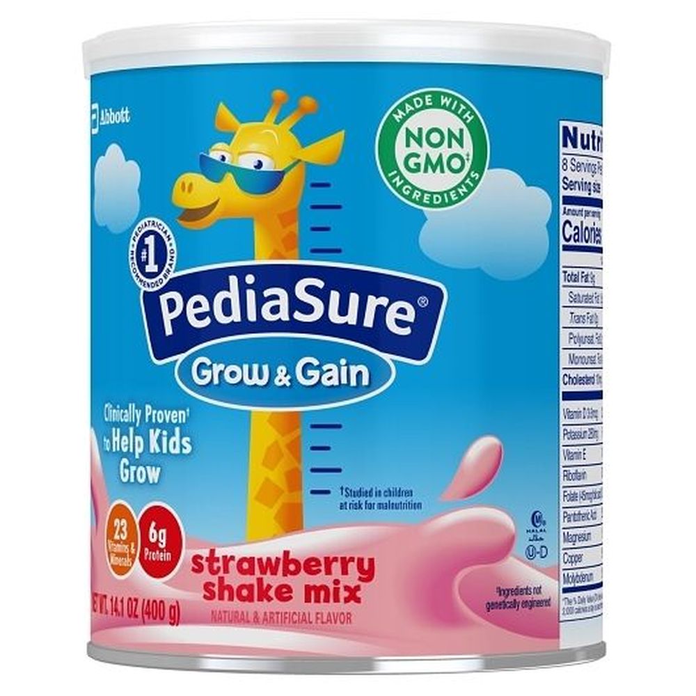 Pediasure Grow and Gain Strawberry Shake Mix, 14.1 Ounce -- 6 per case ...