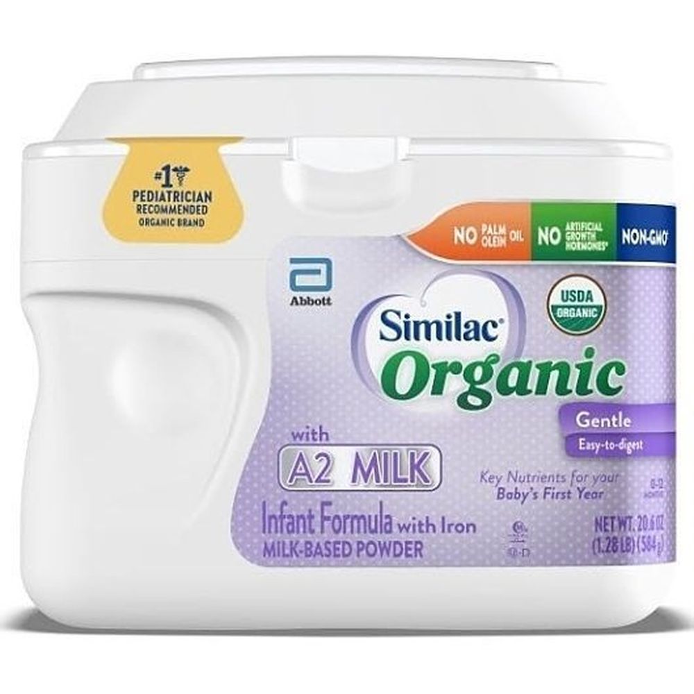 Similac Organic Gentle Easy To Digest A2 Milk Based Powder Infant Formula with Iron, 20.6 Ounce ...