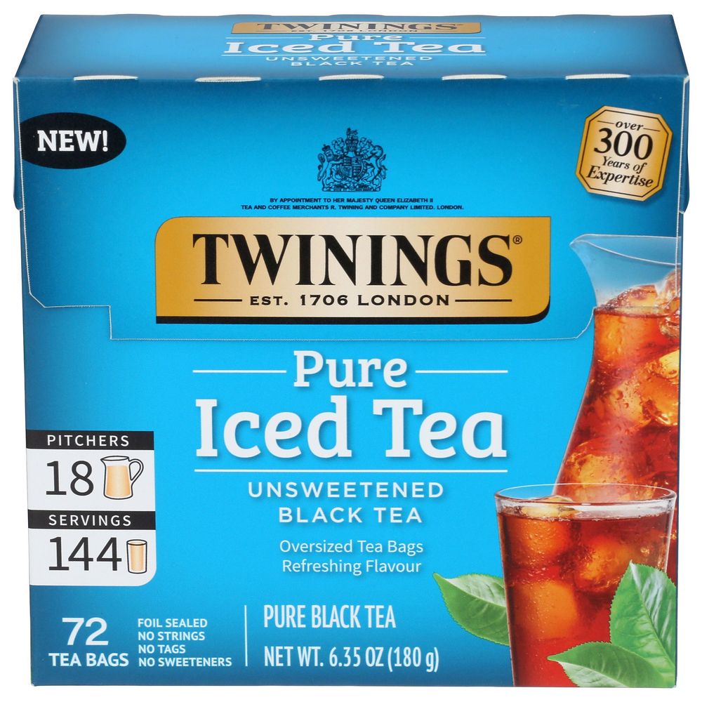 Twinings Pure Black Iced Tea, 72 tea bags -- 6 per case