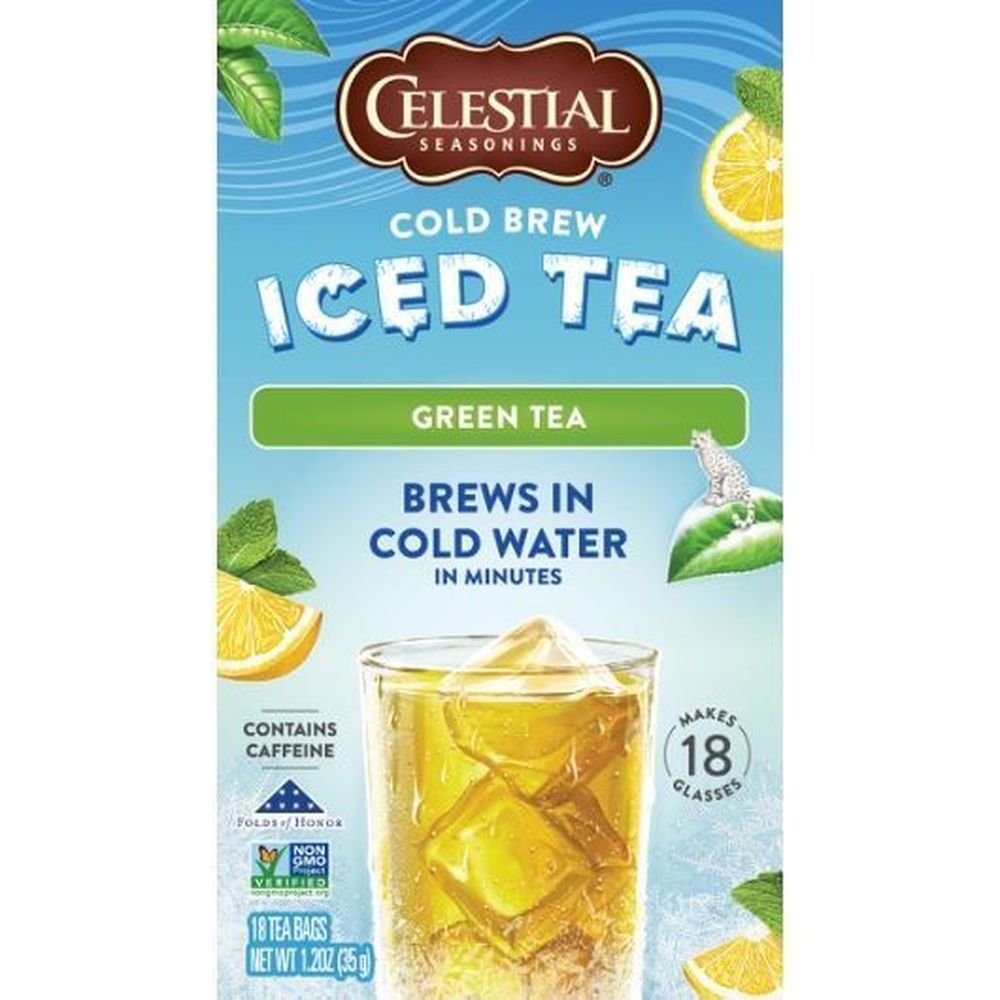 Celestial Seasonings Cold Brew Green Tea, 18 count -- 6 per case