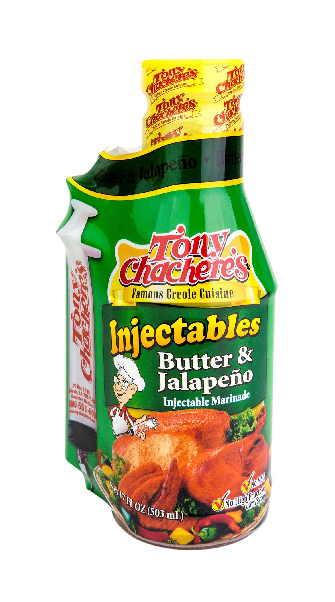 Tony Chacheres Creole Butter and Jalapeno Injectable Marinade, 17 Ounce ...