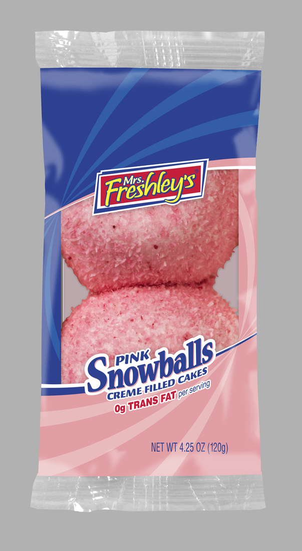 Mrs.Freshley's Creme Filled Pink Snowball Cake, 4.25 Ounce -- 48 per ...