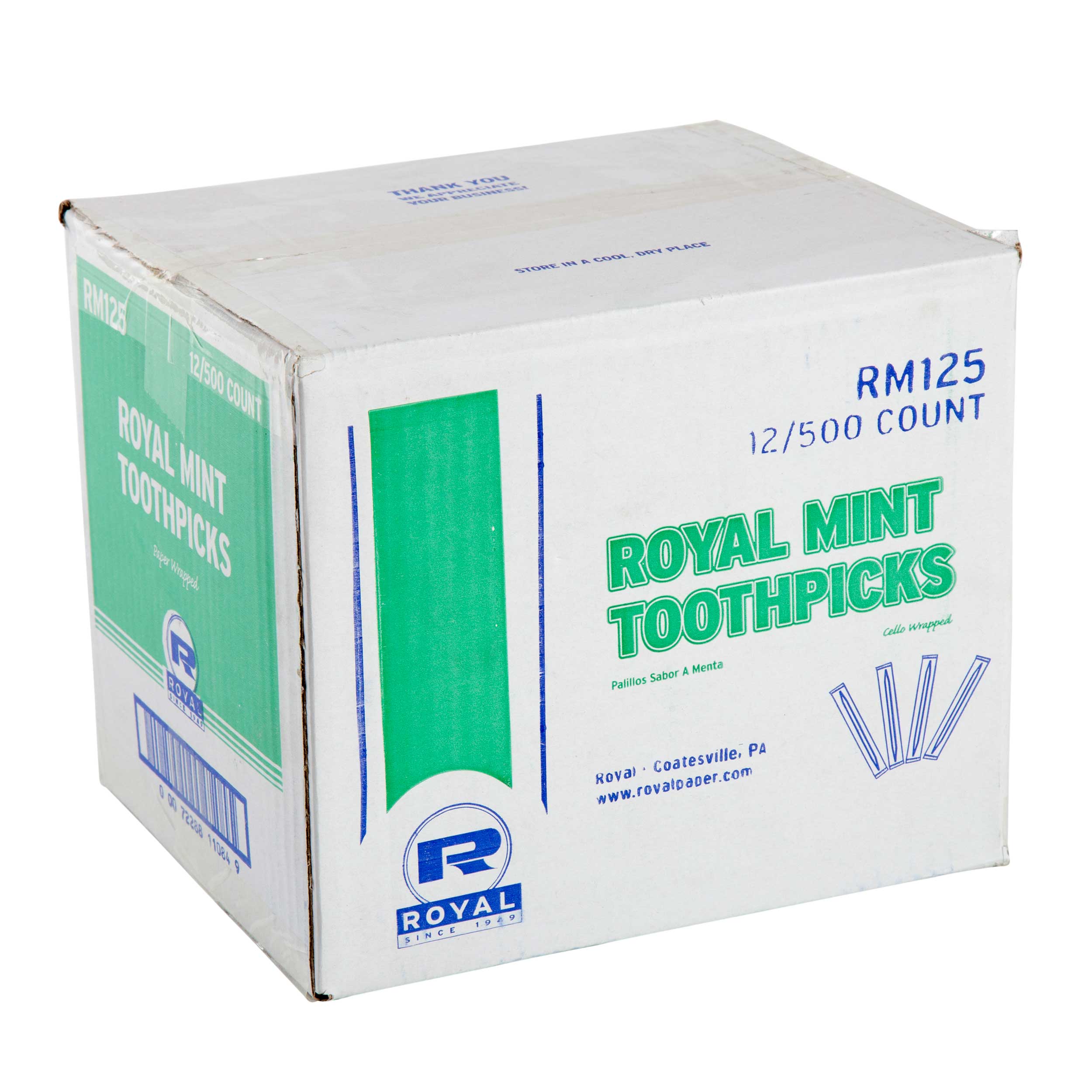 Royal Individual Paper Wrapped Mint Toothpick, 500 count per pack -- 12 ...