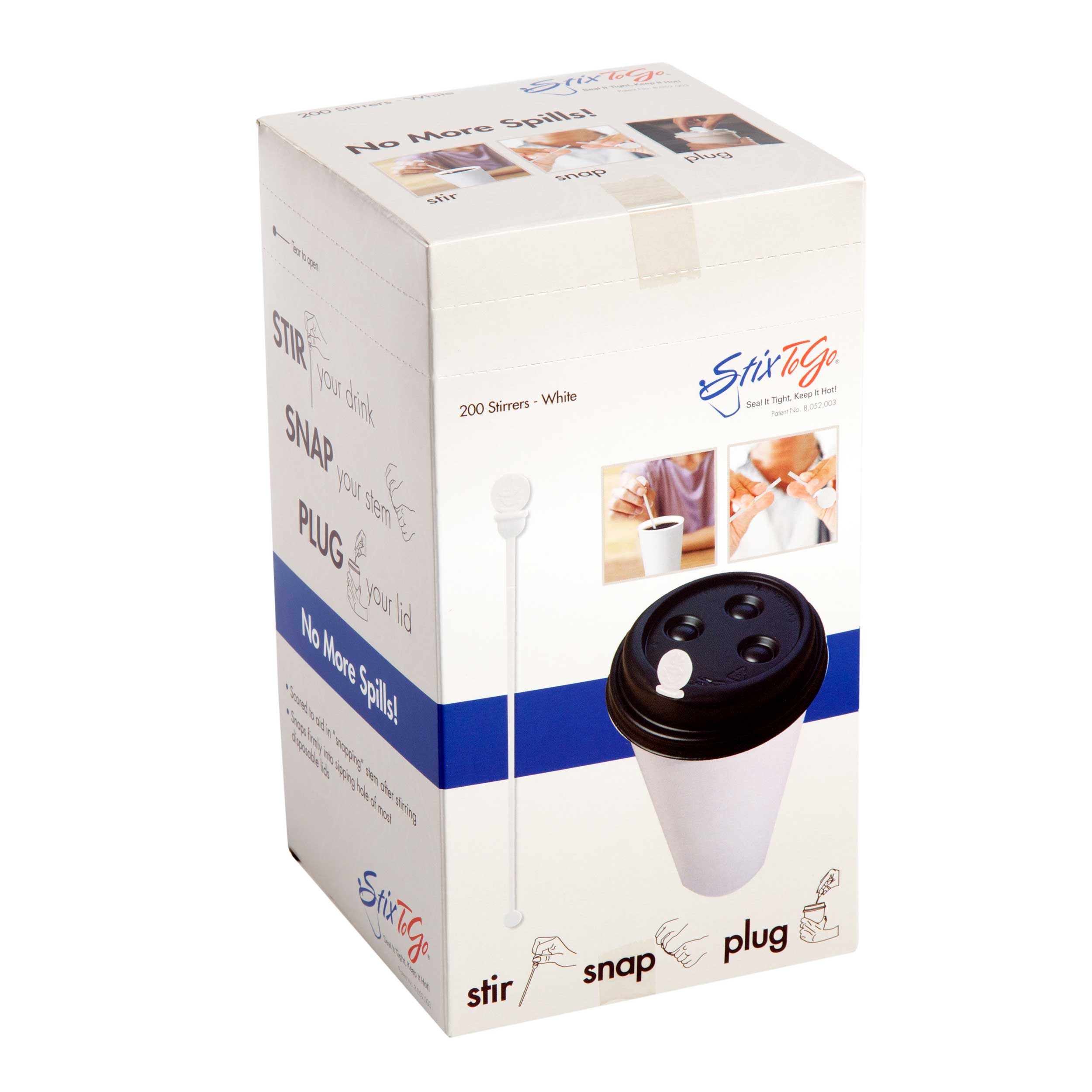 Royal White Stir N Plug Stix -- 2000 per case