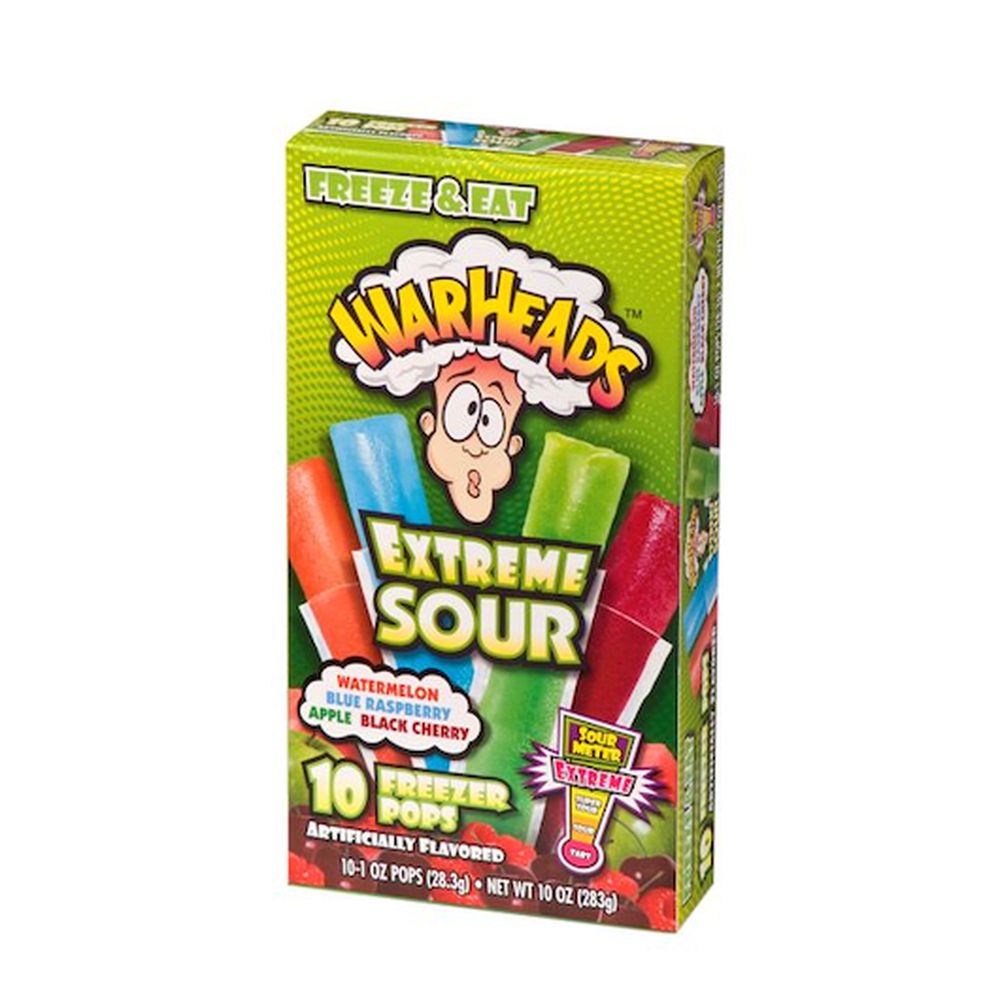 Warheads Watermelon Blue Raspberry Apple and Black Cherry Freezer Pop ...