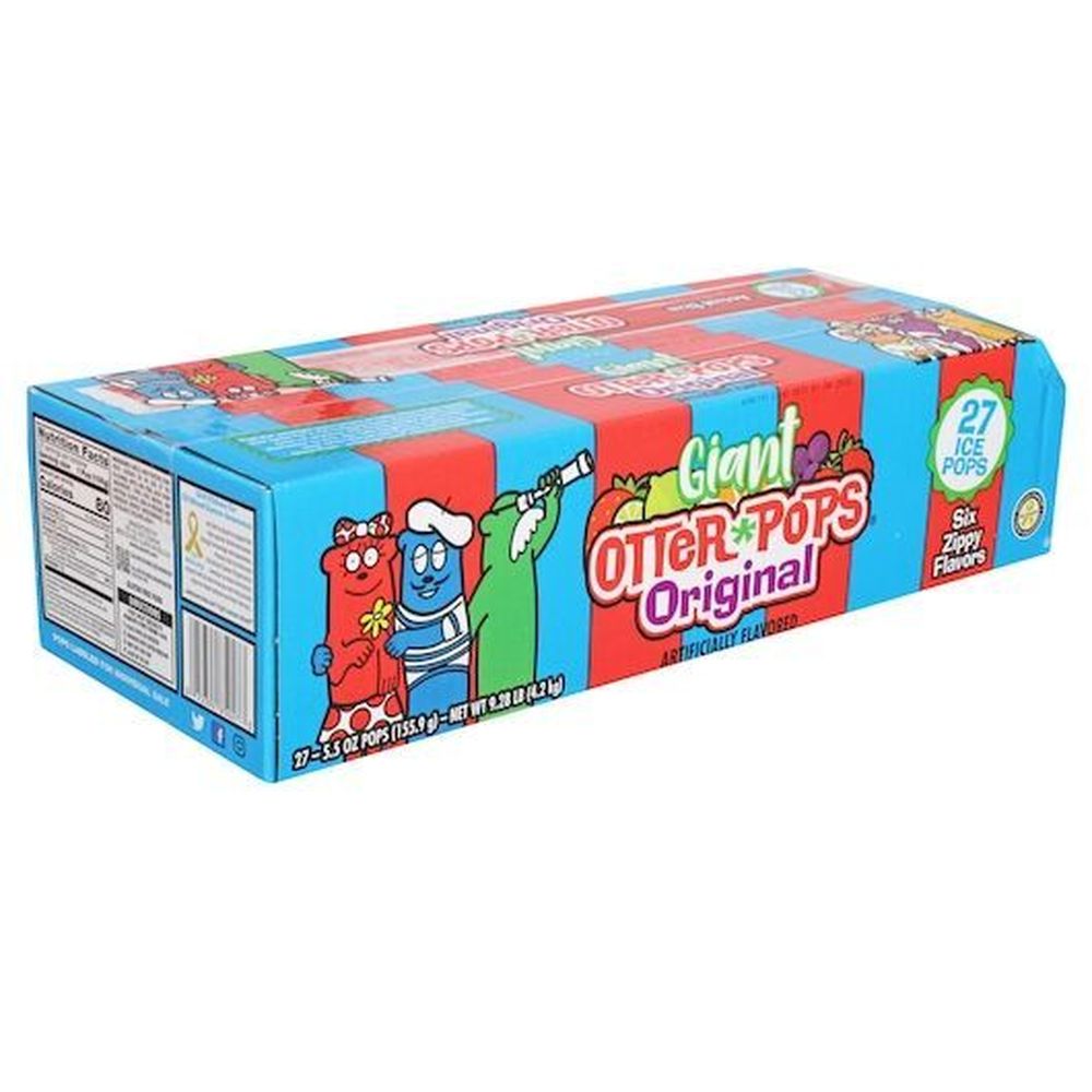 Otter Pops Raspberry Strawberry Lime Grape Punch and Orange Ice Pops, 5 ...