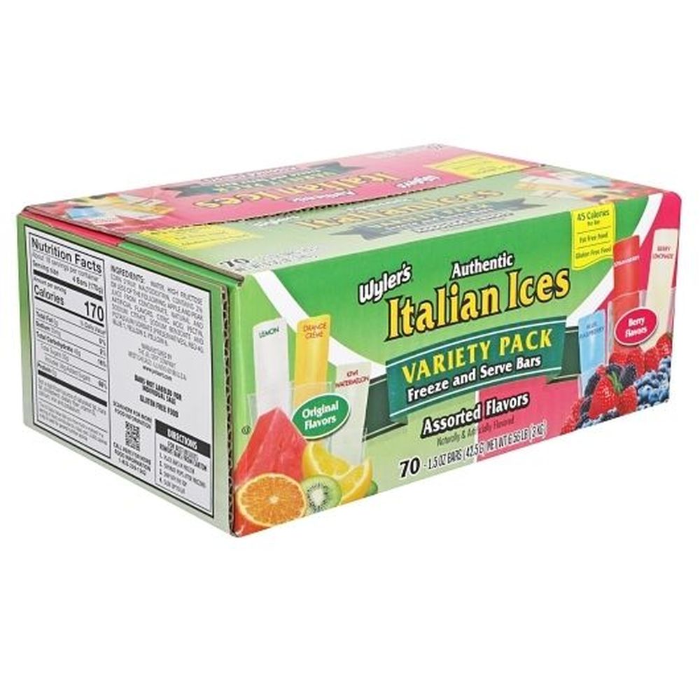 Wylers Italian Ices Assorted Freezer Bar - Variety Pack | FoodServiceDirect