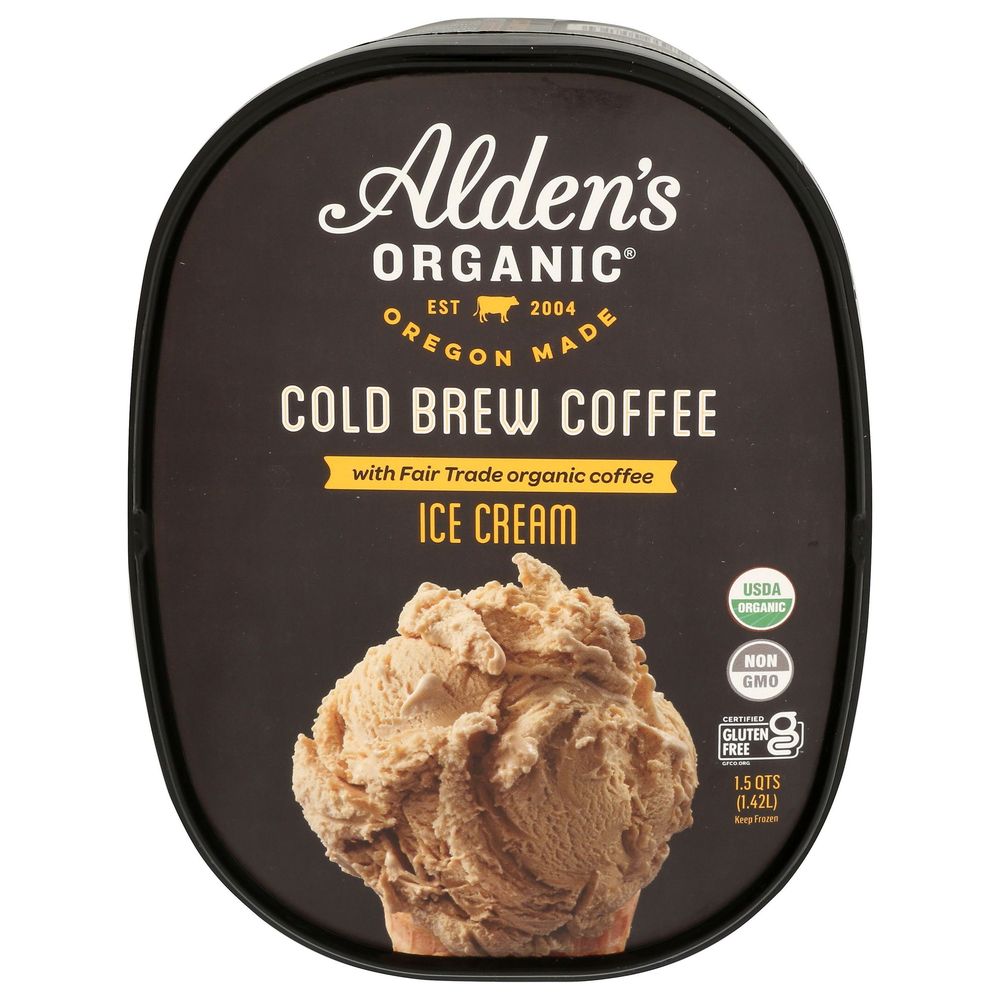 Aldens Organic Cold Brew Coffee Ice Cream, 48 Fluid Ounce -- 3 per case