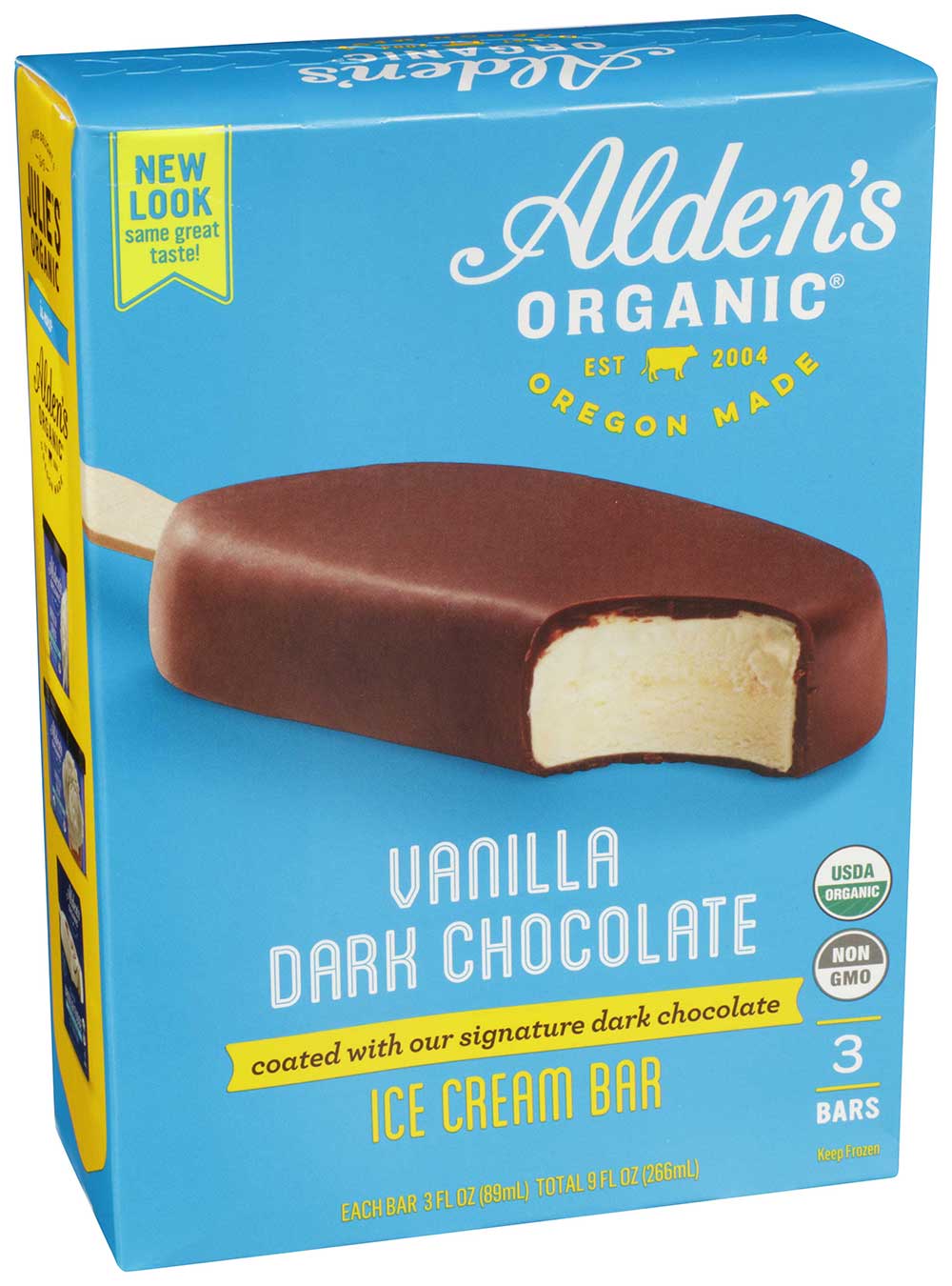 Aldens Organic Vanilla Dark Chocolate Ice Cream Bar Case ...