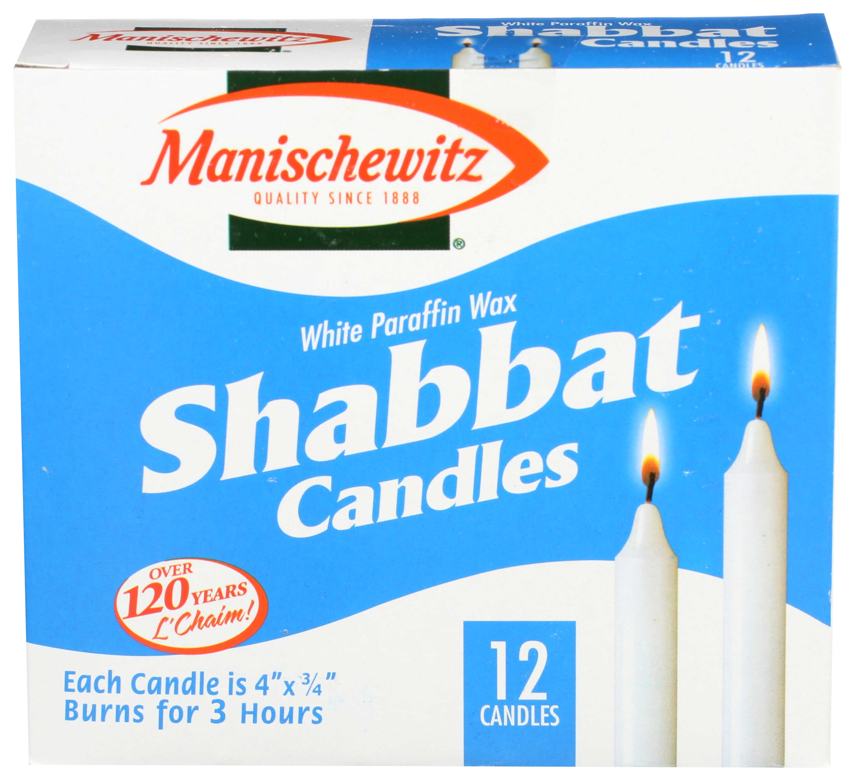 Manischewitz Shabbat Utility Candles - 12 count per pack -- 24 packs ...