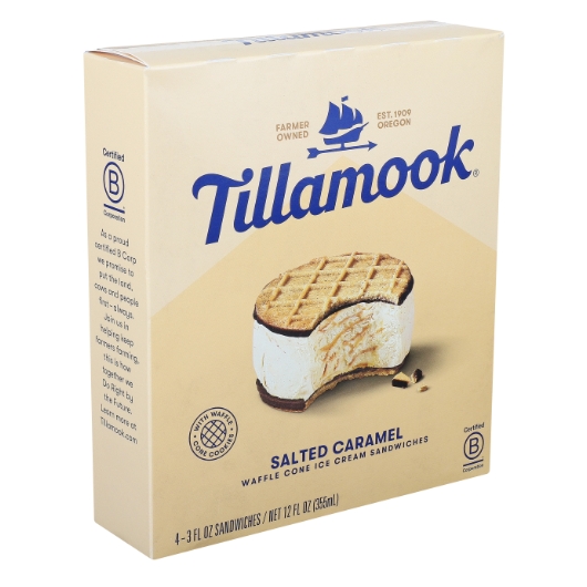 Tillamook Salted Caramel Ice Cream Sandwich, 12 Fluid Ounce -- 12 per case