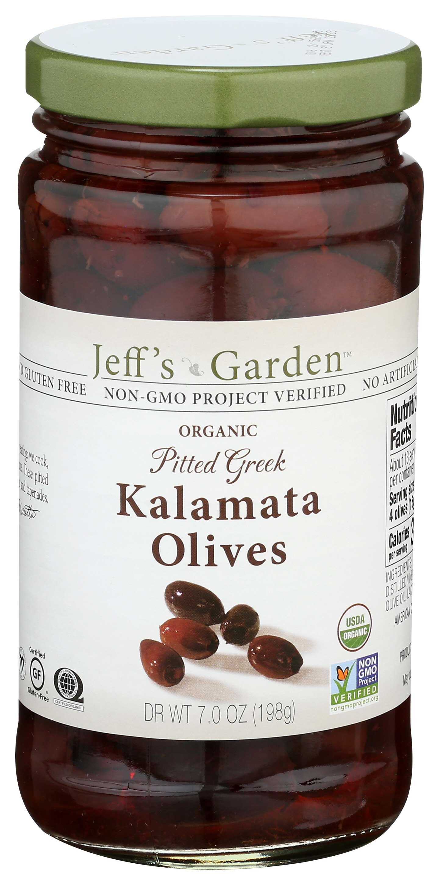 Jeffs Garden Organic Pitted Greek Kalamata Olives | FoodServiceDirect