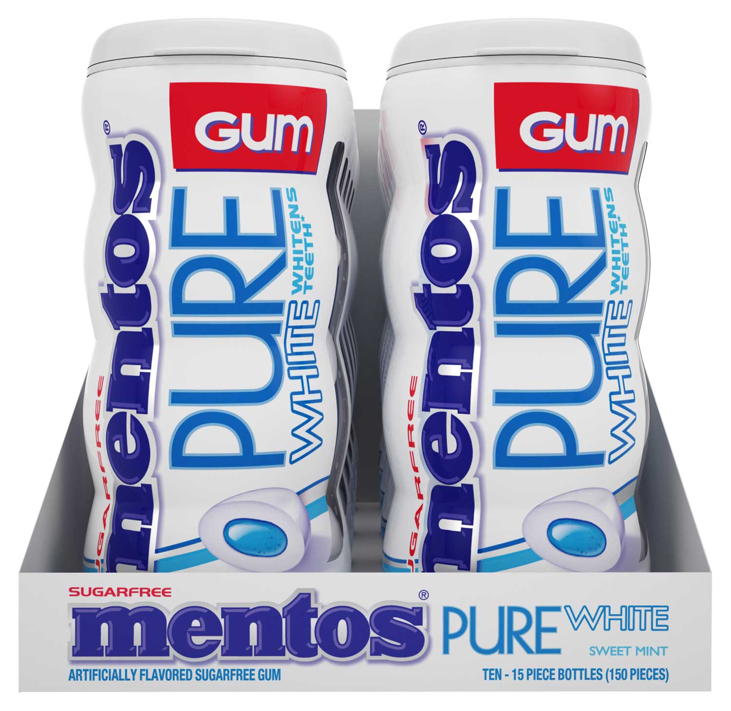 Mentos Sugar Free Sweet Mint Pure White Gum, 15 Pieces per pack -- 120 ...
