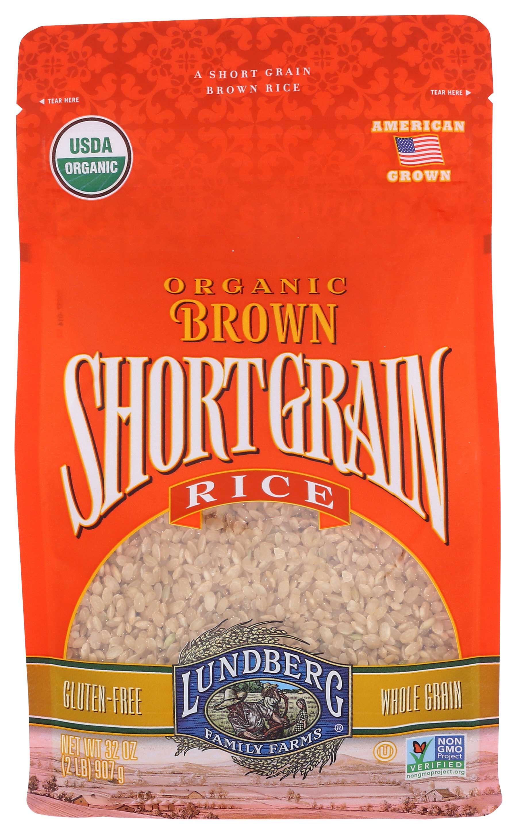 Lundberg Organic Short Grain Brown Rice, 2 pound -- 6 per case.