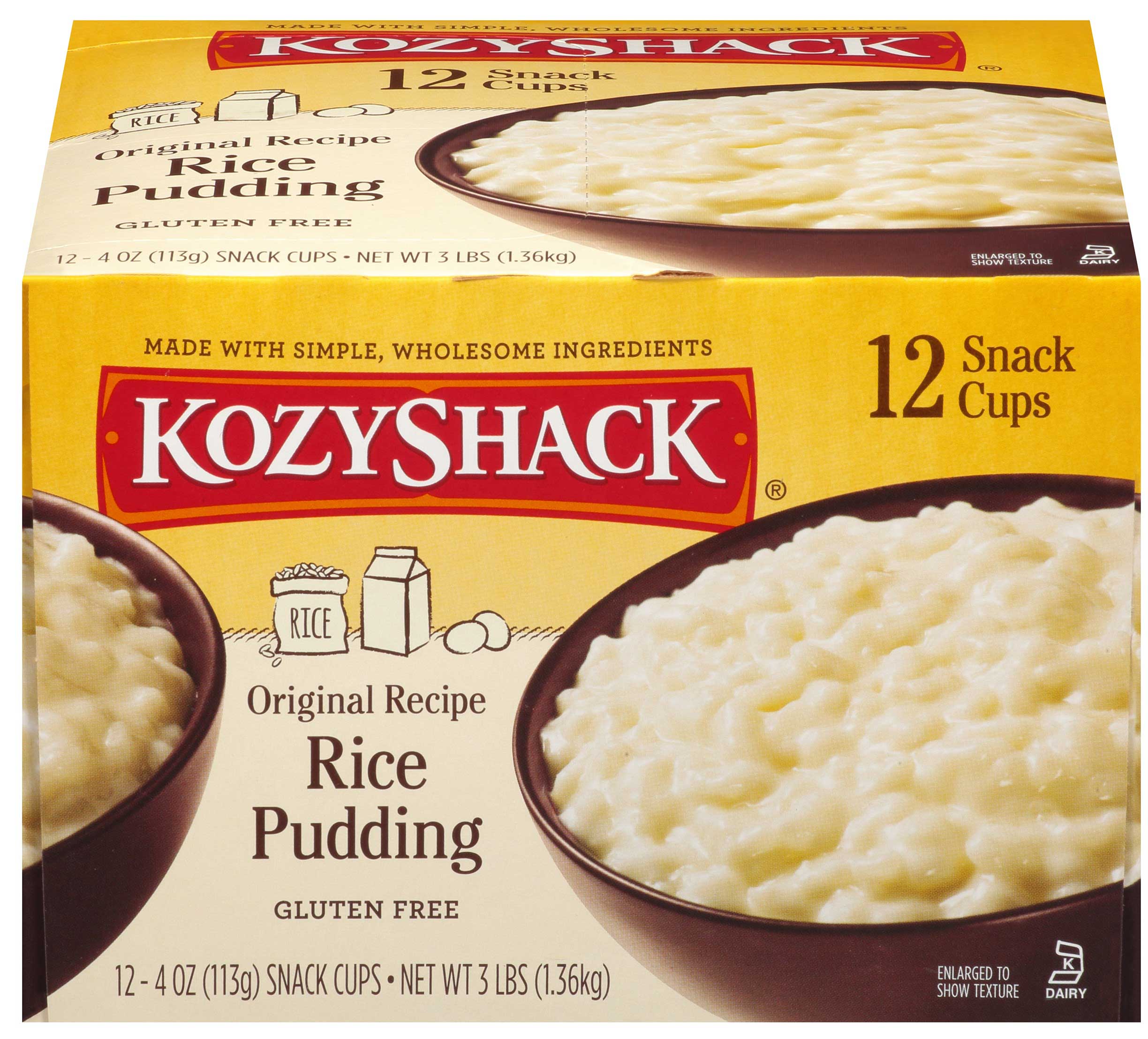 Kozy Shack Rice Pudding, 12 count per pack -- 4 per case