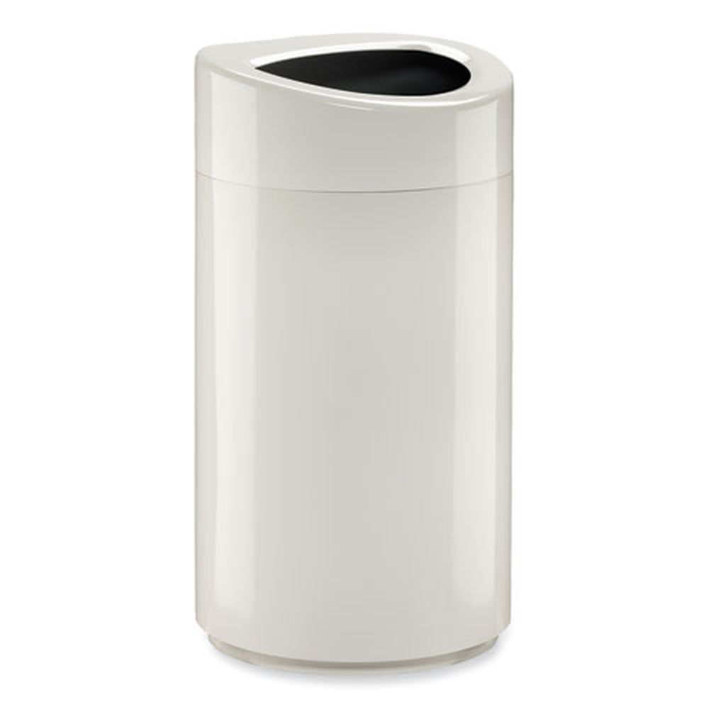Safco Steel White Open Top Oval Waste Receptacle, 14 Gallon Capacity ...