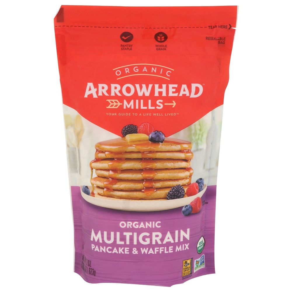 Arrowhead Mills Organic Multigrain Pancake and Waffle Mix, 22 Ounce ...