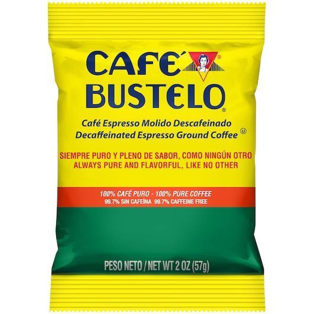 Bustelo Decaffeinated Espresso Ground Coffee - Fraction Pack, 2 Ounce ...
