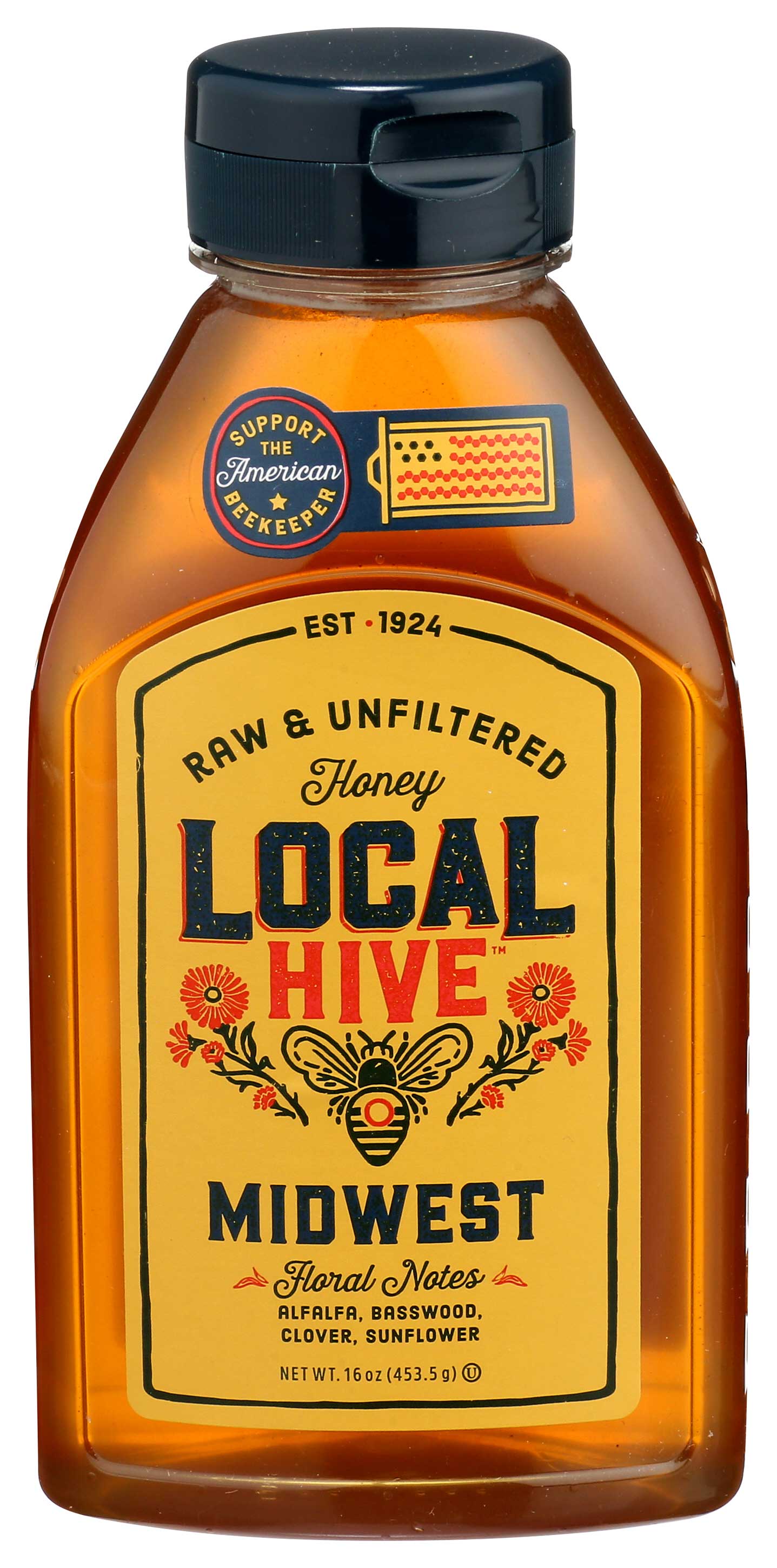 Local Hive Raw and Unfiltered Midwest Honey, 16 Ounce -- 6 per case