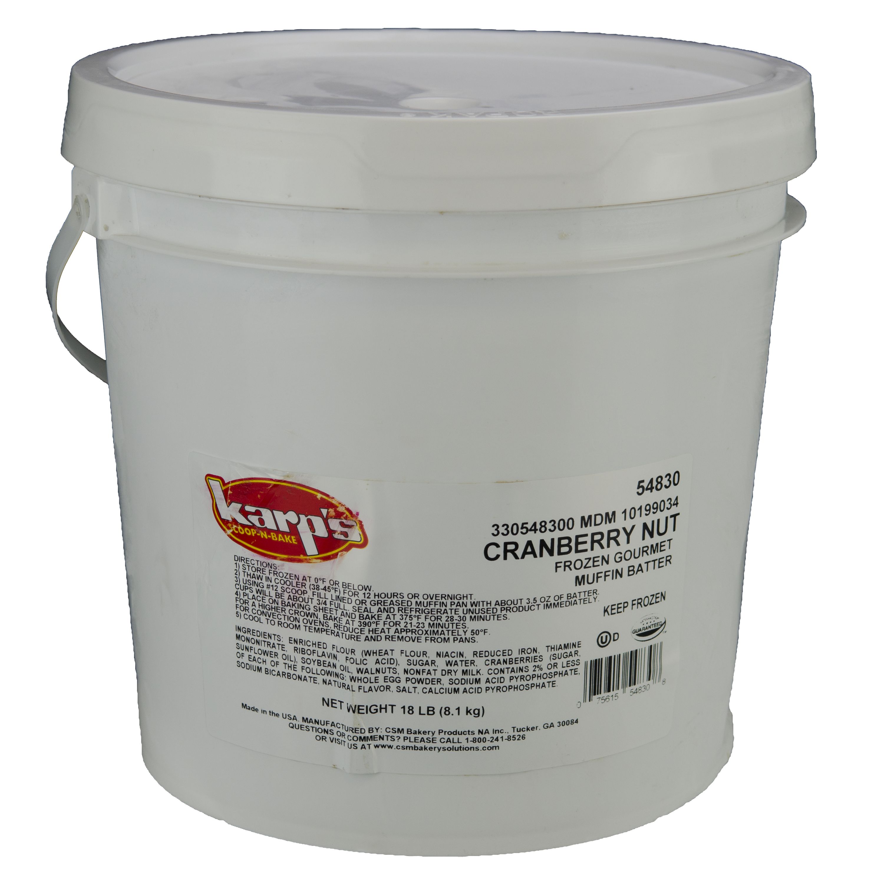 Baker and Baker Cranberry Nut Muffin Batter Case | FoodServiceDirect