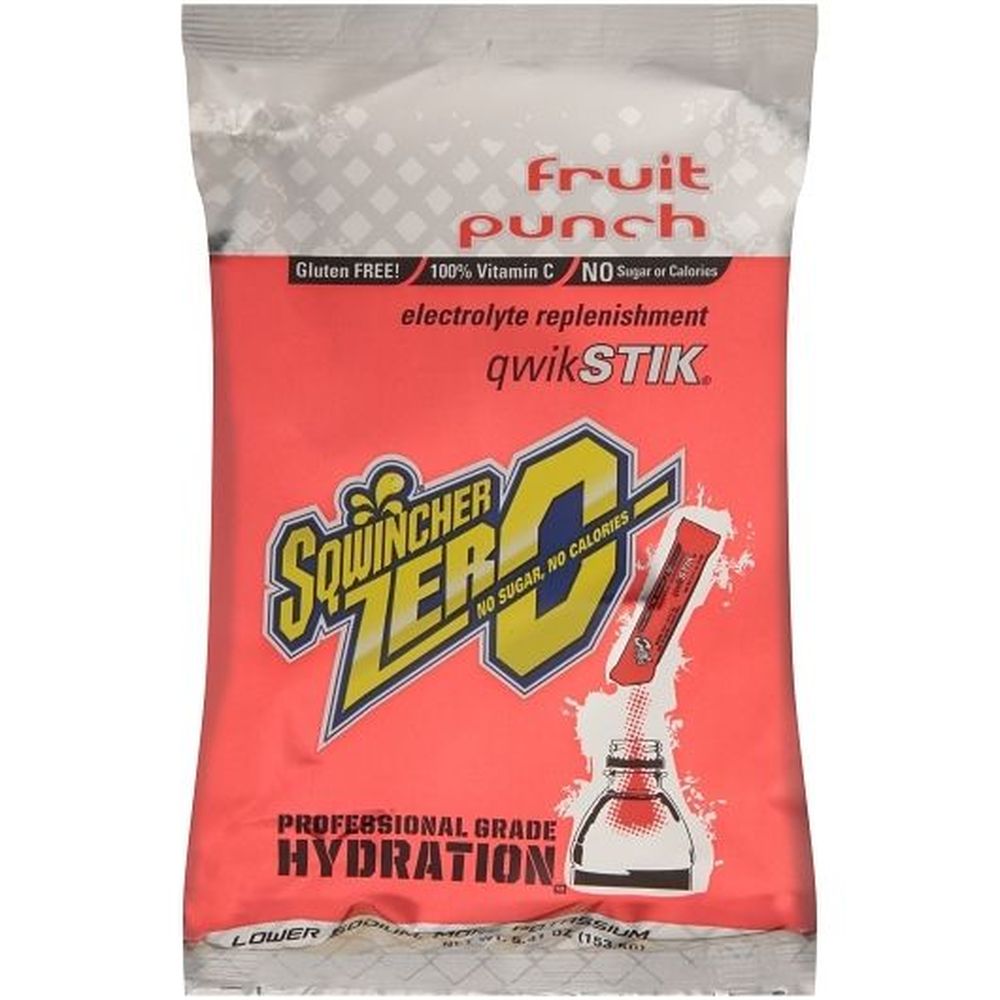 Sqwincher Qwik Stick Fruit Punch Electrolyte Powder Mix, 0.11 Ounce ...