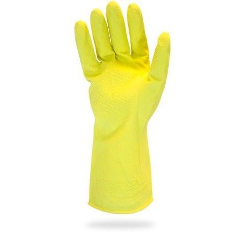 The Safety Zone Large Yellow Flock Lined Latex Gloves -- 12 pairs per case.