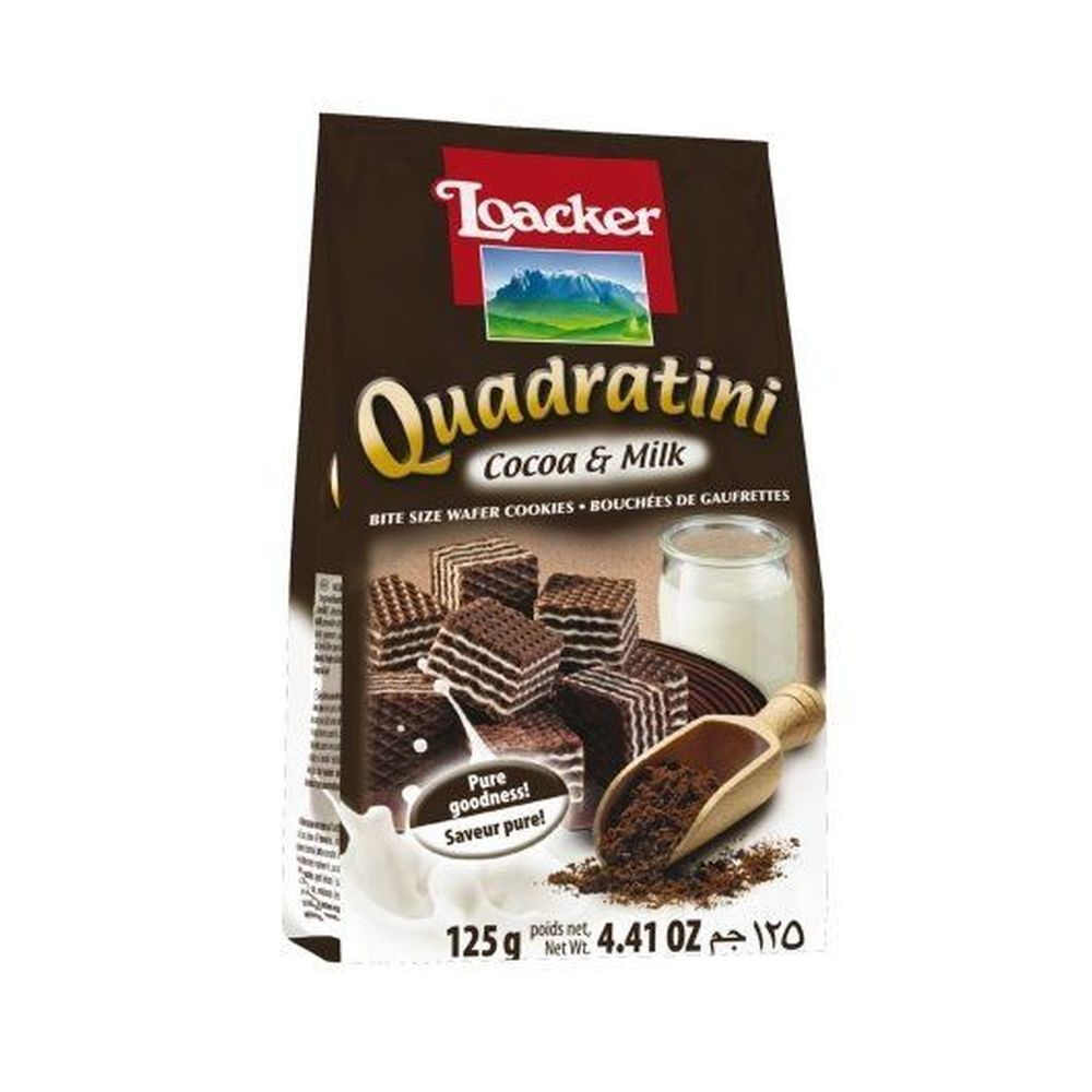 Loacker Quadratini Assorted Wafers - Floor Display, 125 Gram -- 64 per case