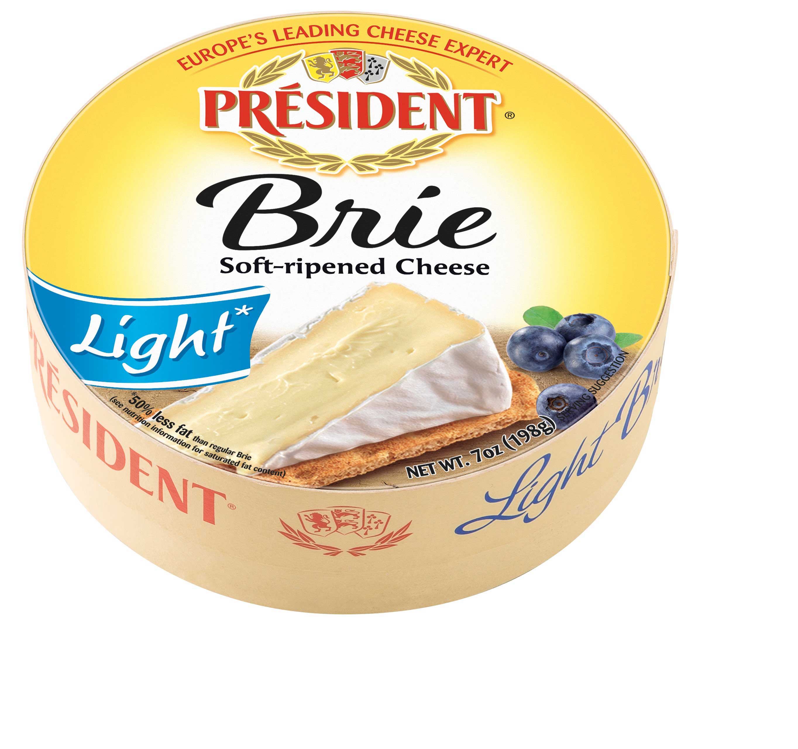 President Soft Ripened Brie Light Cheese Wheel, 7 Ounce -- 6 per case ...