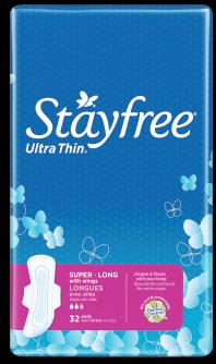 Stayfree Ultra Thin Super Long Pad with Wings, 32 count -- 4 per case