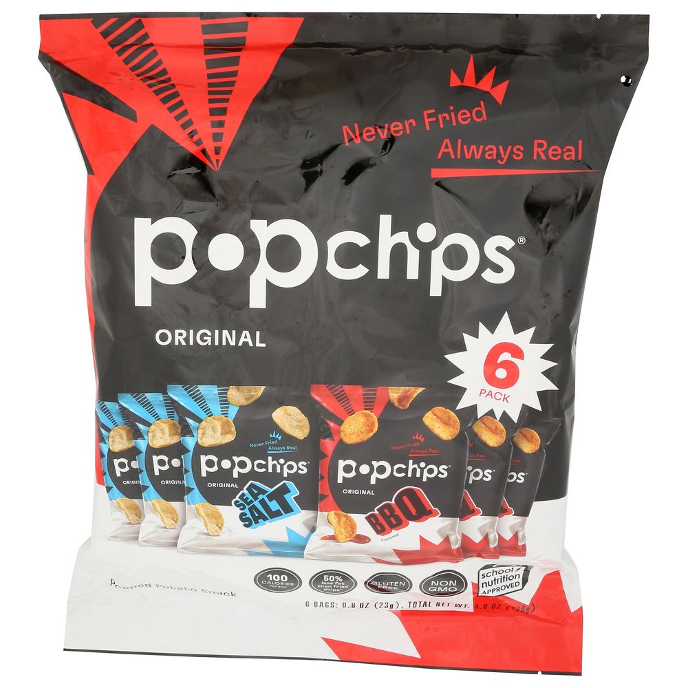 Popchips 0.8 Ounce Popped Potato Chips - Variety Pack, 6 count -- 12 ...