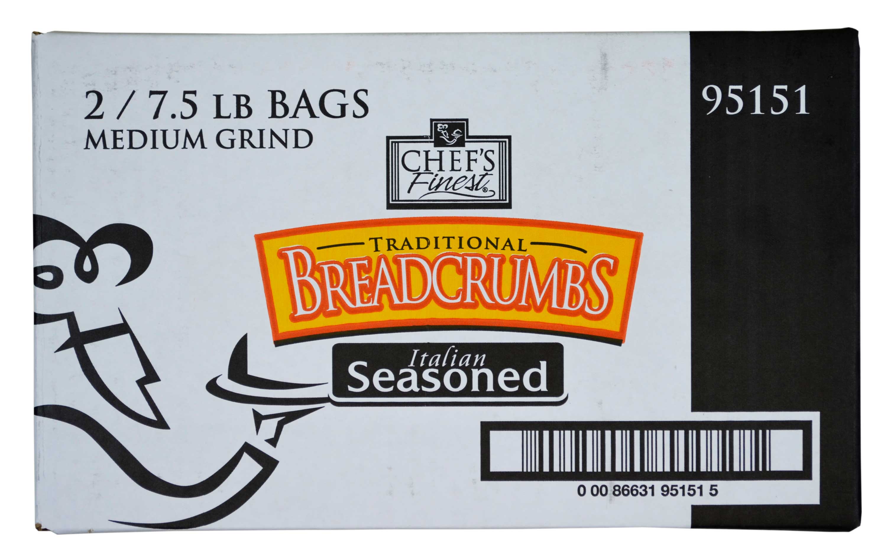 Chefs Finest Medium Seasoned Crumbled Bread, 15 Pound