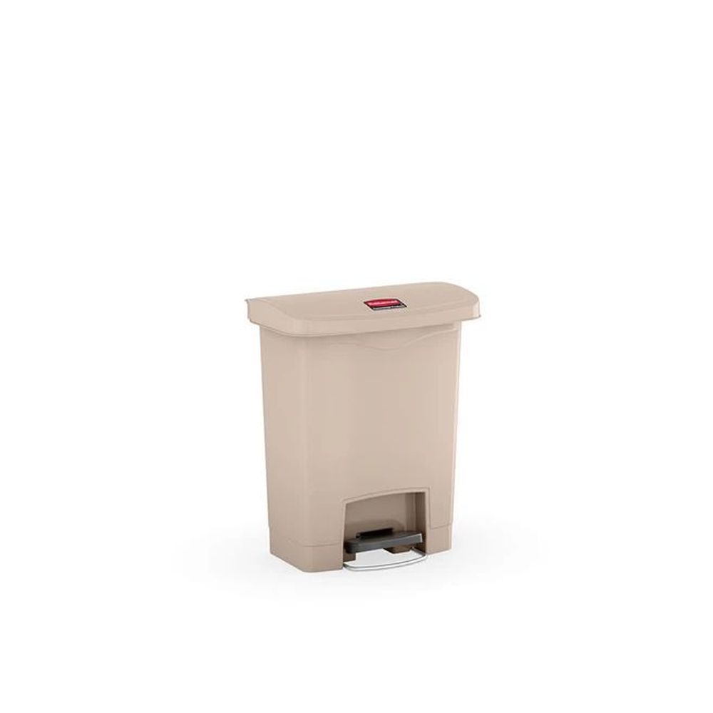 Rubbermaid Slim Jim Beige Step On Front Step Resin Container, 8 Gallon ...