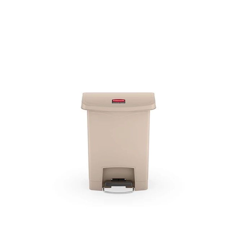 Rubbermaid Slim Jim Beige Step On Front Step Resin Container, 8 Gallon ...