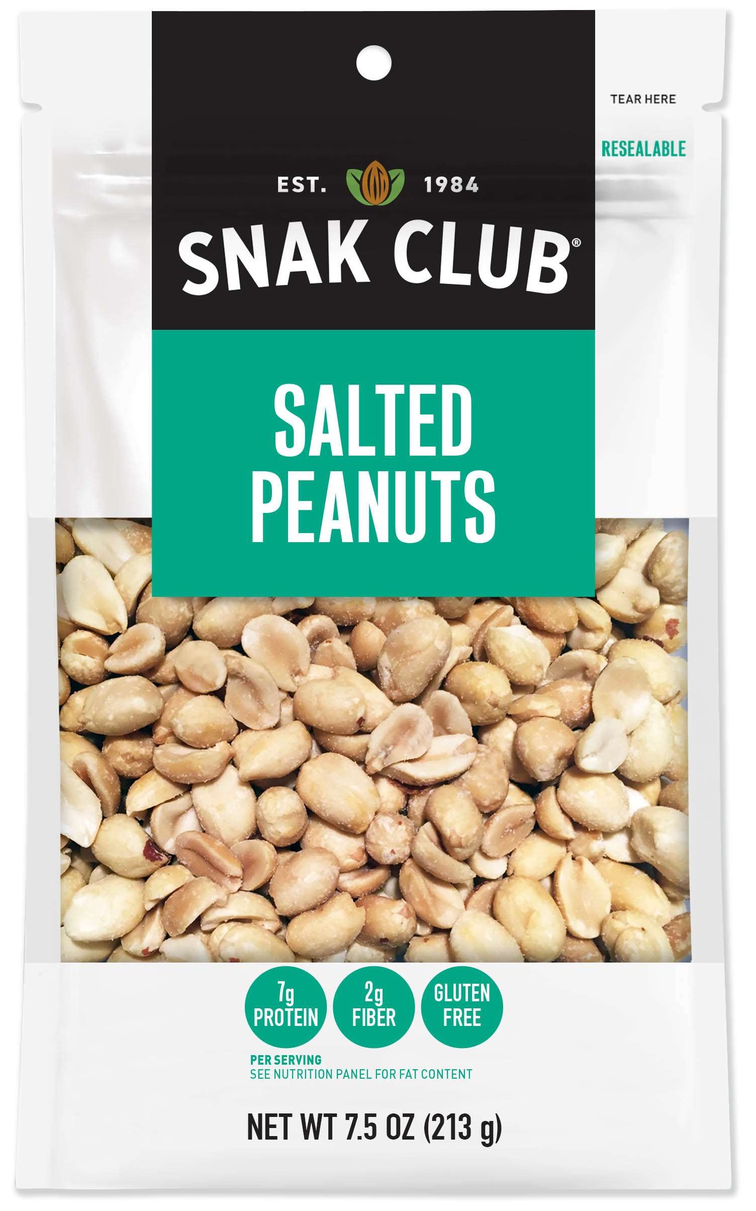 Century Snacks Snak Club Premium Pack Salted Peanuts, 7.5 Ounce -- 6 ...