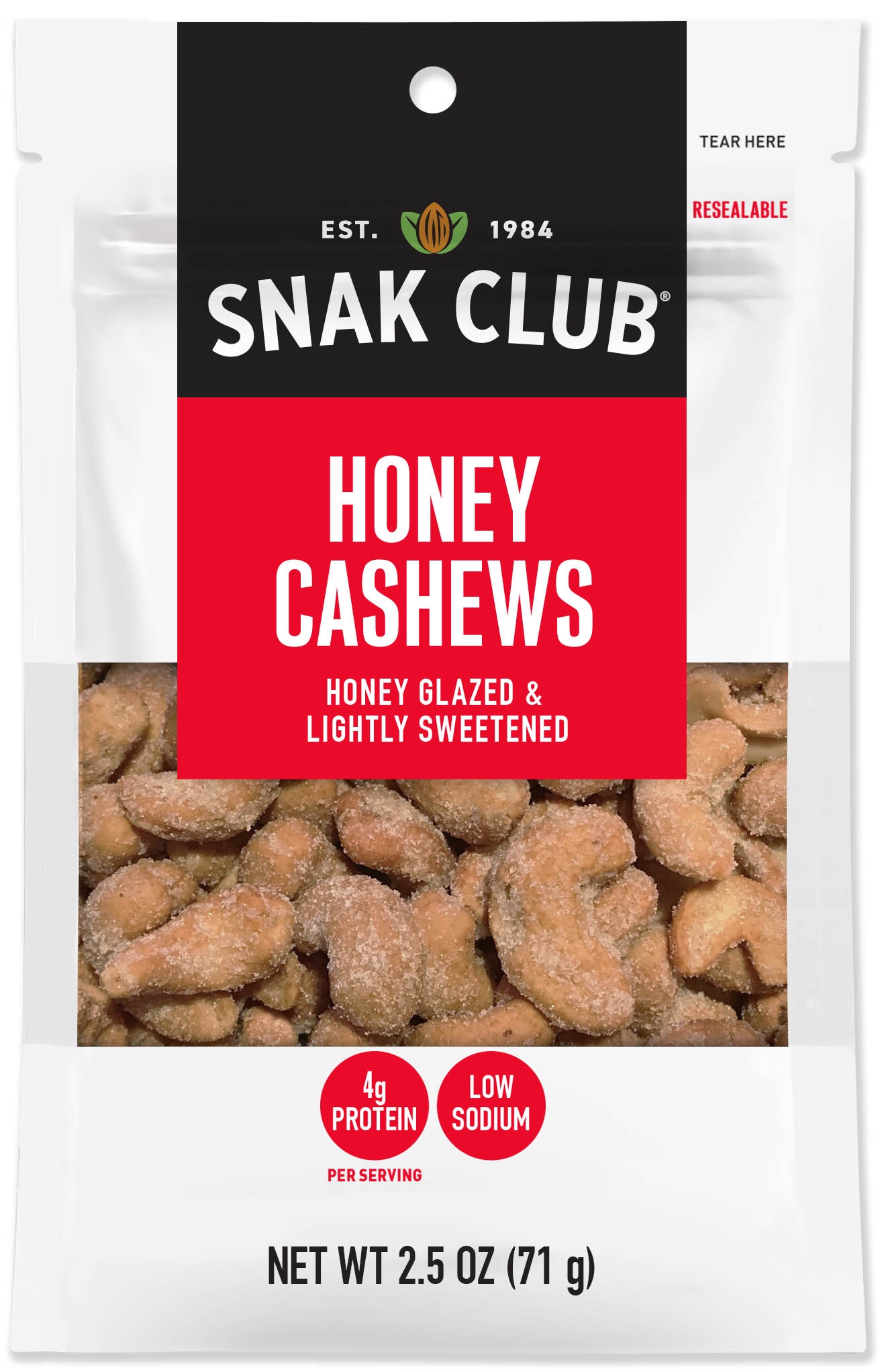Century Snacks Honey Cashews, 2.5 Ounce -- 6 per case