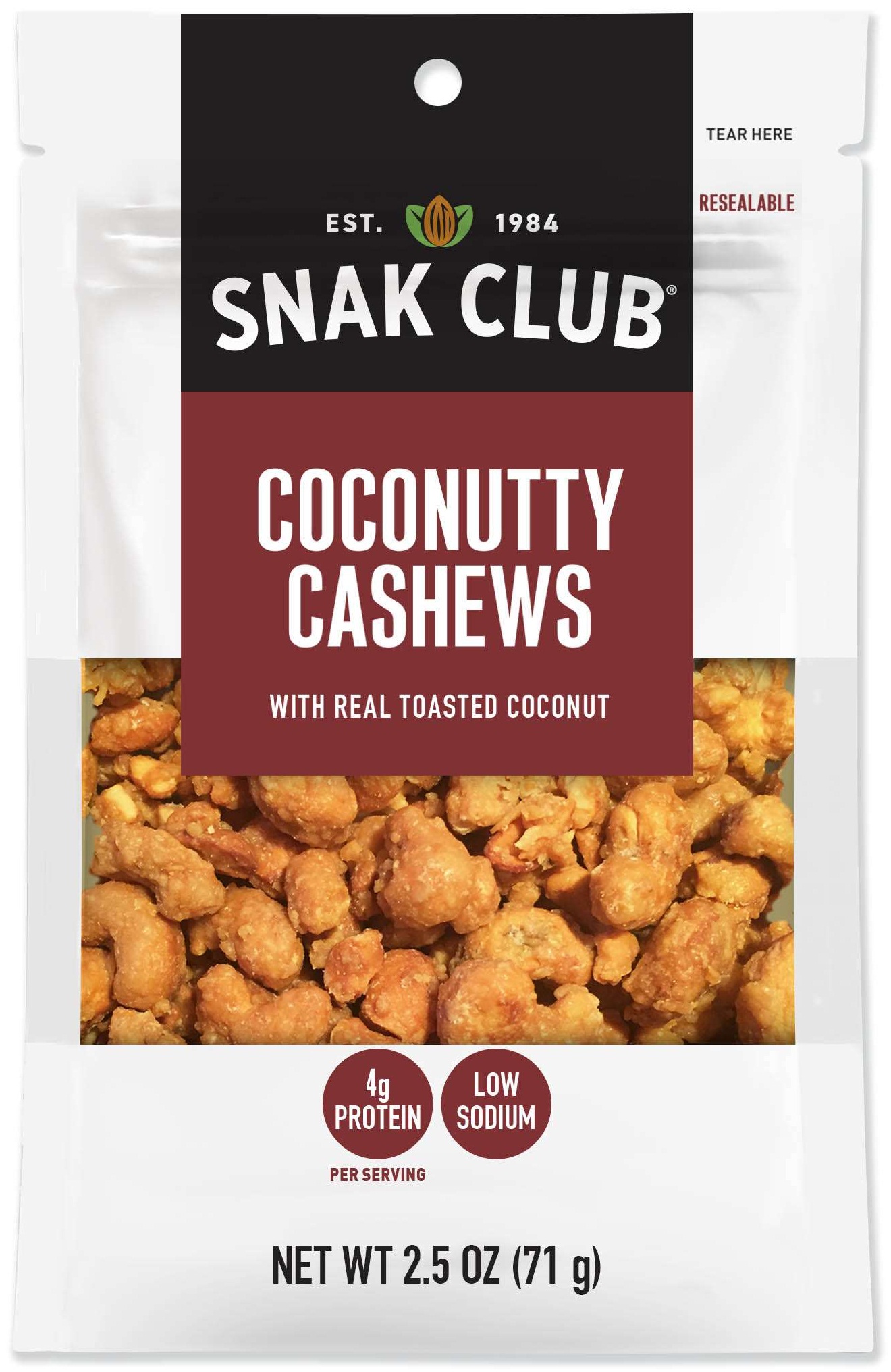 Century Snacks Coconutty Cashews, 2.5 Ounce -- 6 per case