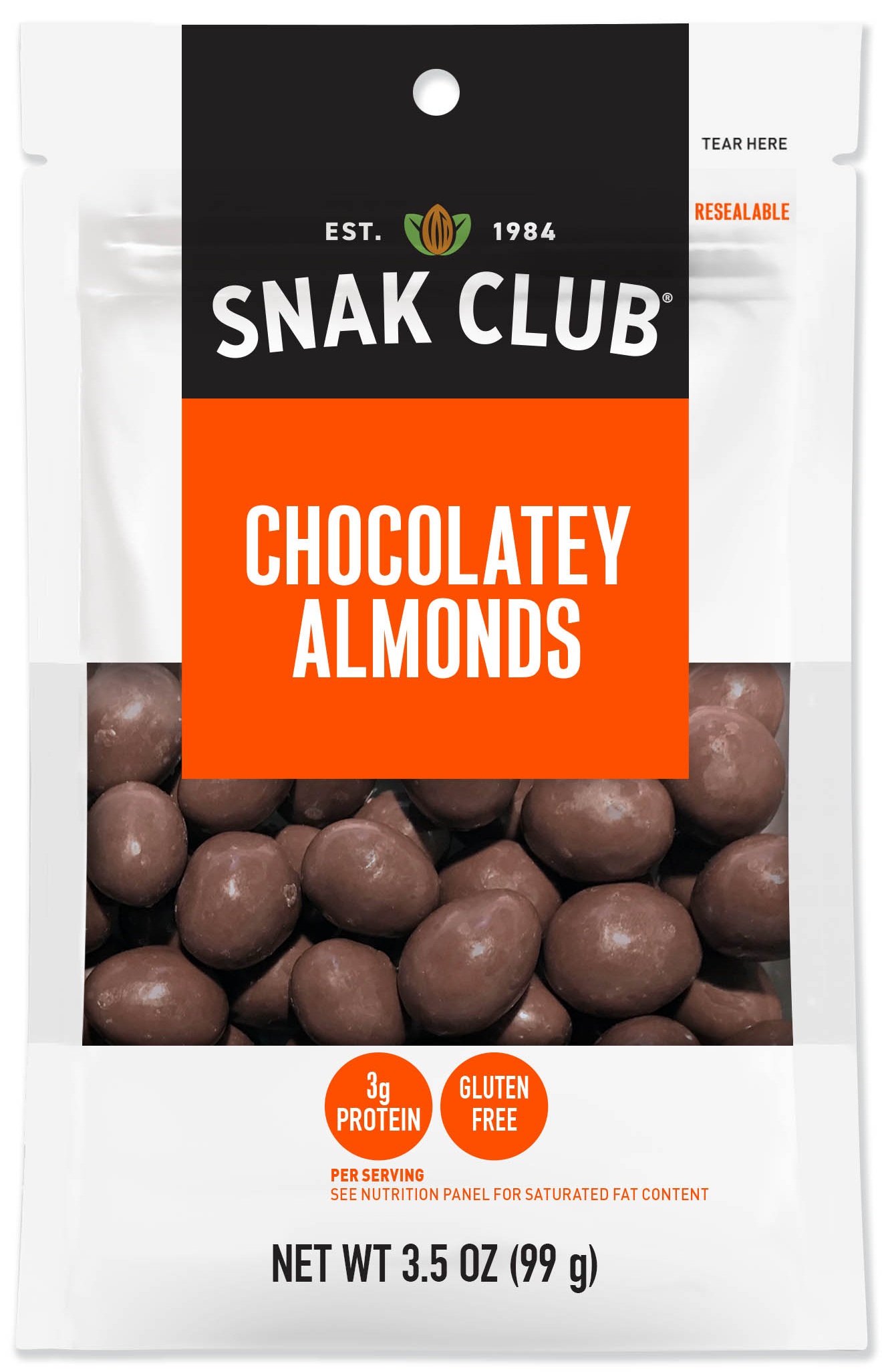 Century Snacks Snak Club Premium Pack Chocolate Almonds, 3.5 Ounce -- 6 ...