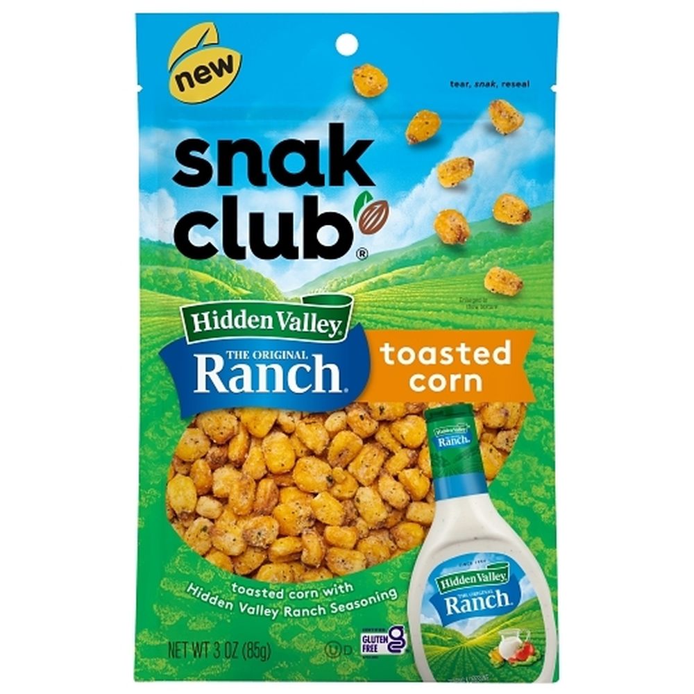 Snak Club Hidden Valley Ranch Toasted Corn, 3 Ounce -- 6 per case