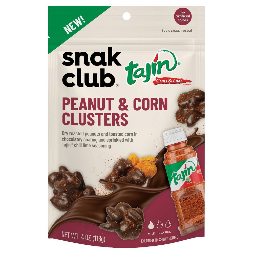 Snak Club Tajin Chocolatey Peanut and Corn Cluster, 4 Ounce -- 6 per case