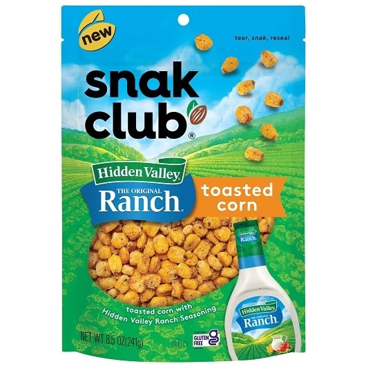 Snak Club Hidden Valley Ranch Toasted Corn Snack, 8.5 Ounce -- 6 per case