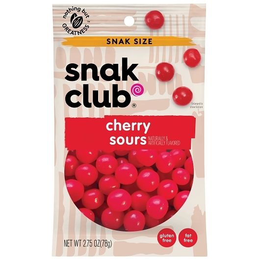 Snak Club Cherry Sours Gummy Candy, 2.75 Ounce -- 12 per case