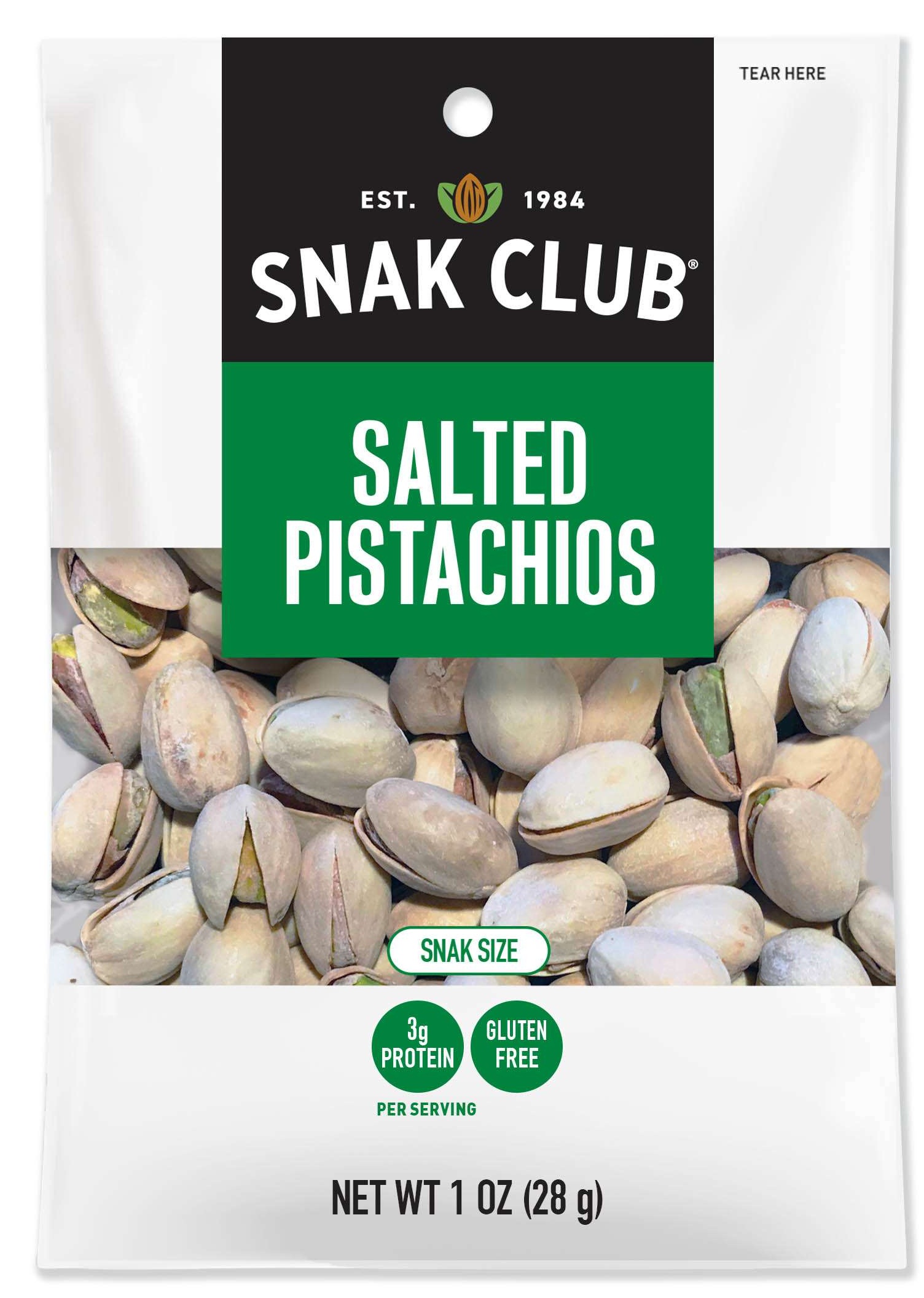 Snack Size Salted Pistachios, 1 Ounce Bag -- 12 per case
