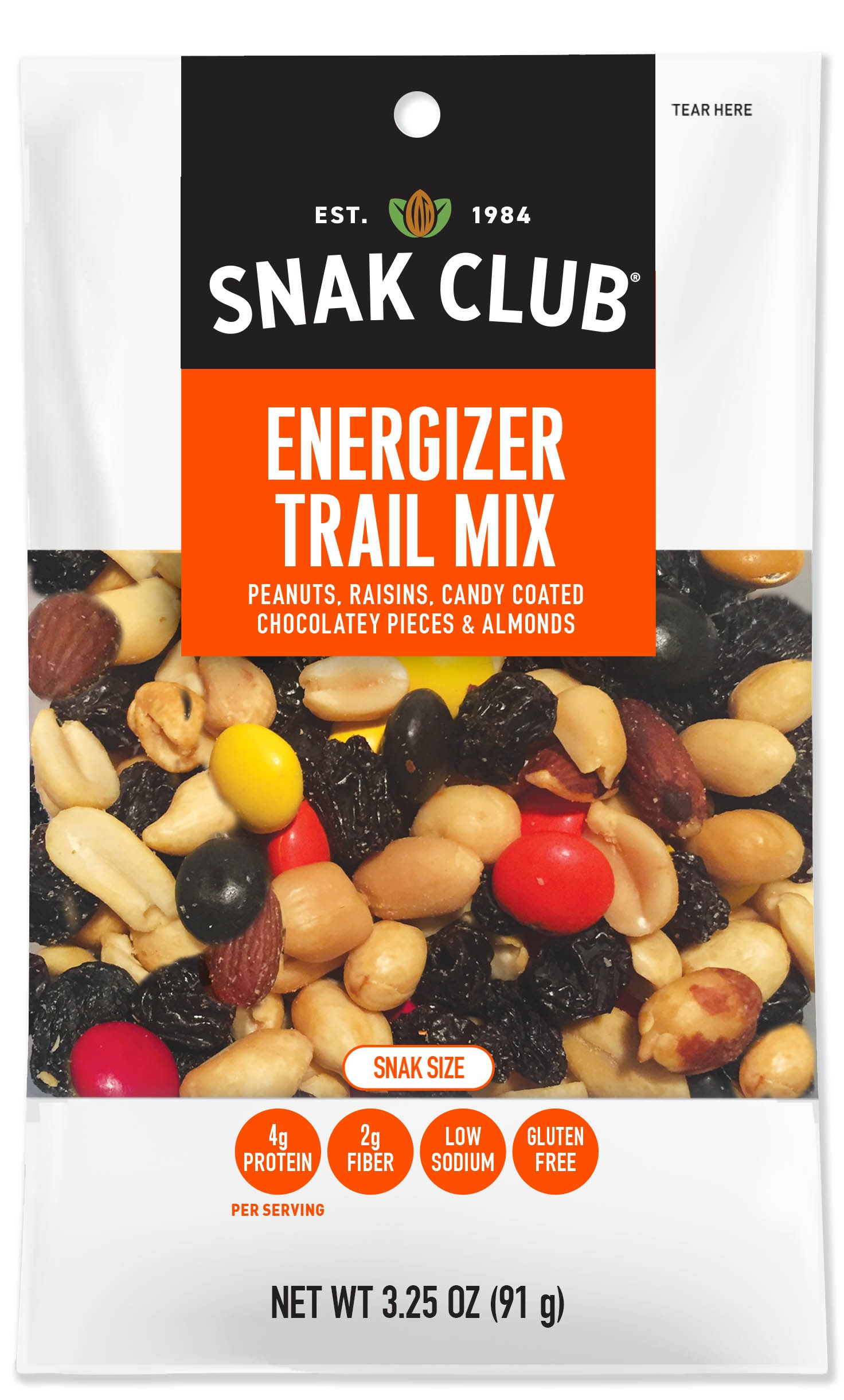 Century Snacks Snak Club Energizer Trail Mix, 3.25 Ounce -- 12 per case